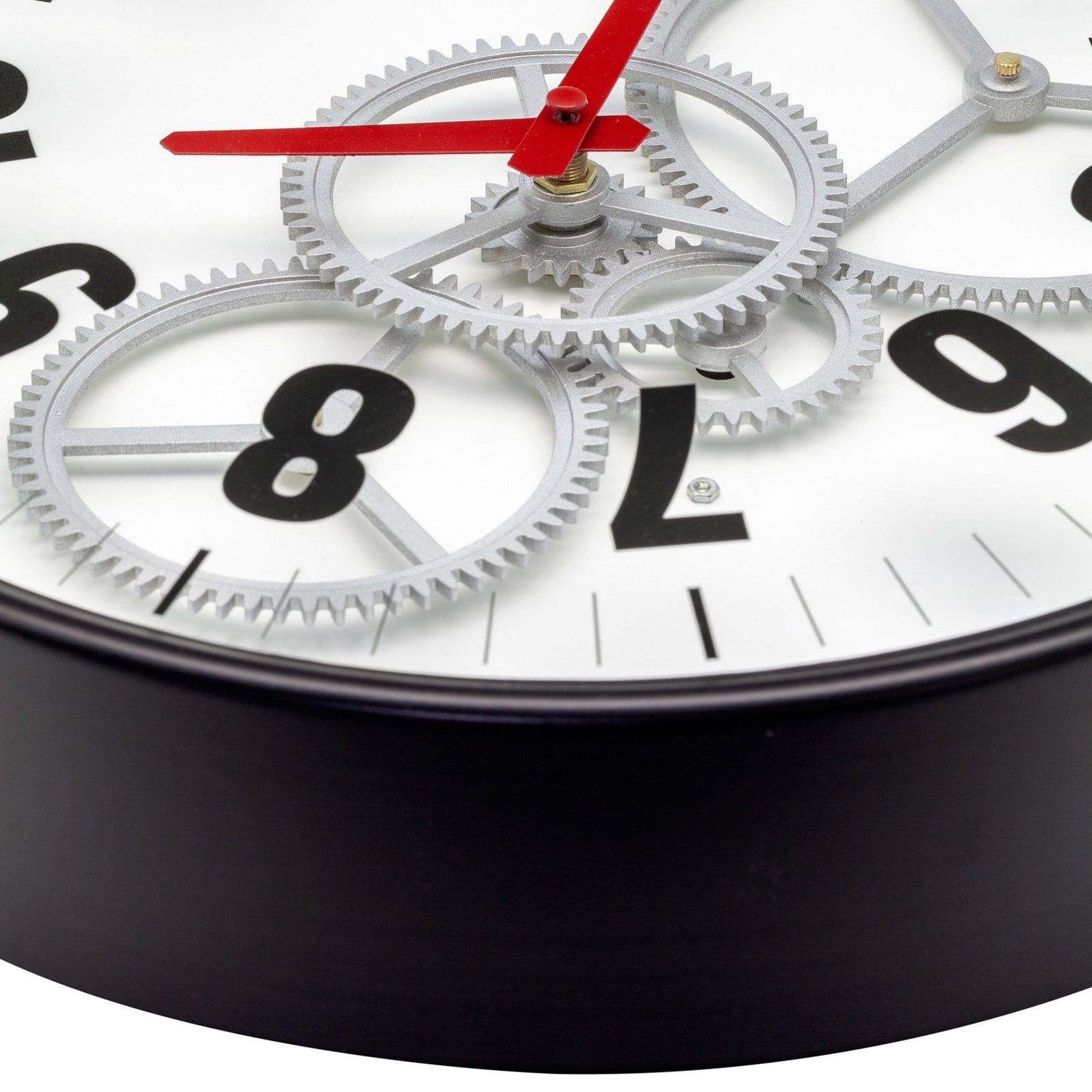 Modern Gear Clock With Moving Gears - White or Black - 36cm - Metal ...
